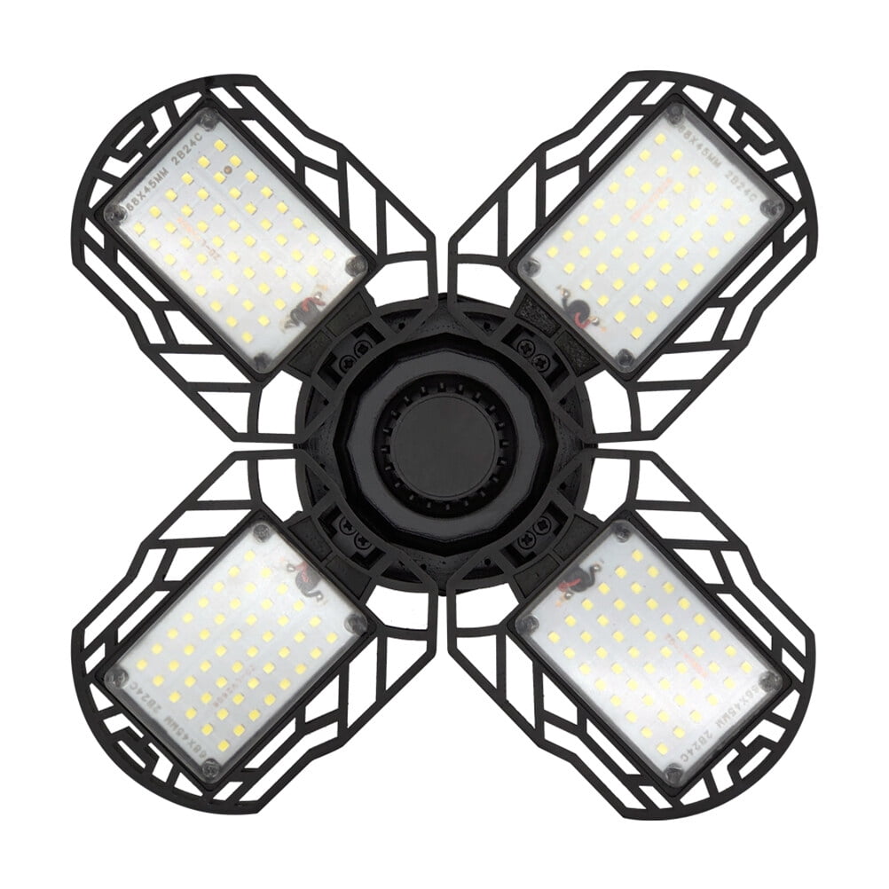 Raindrops Black Aluminum 60W LED Garage Light with 4 Adjustable Heads ...