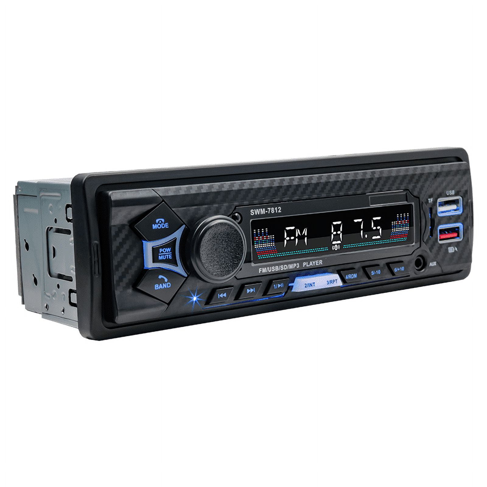 60W Car Stereo Bluetooth USB MP3 TF AUX Single Din Radio FM Media ...