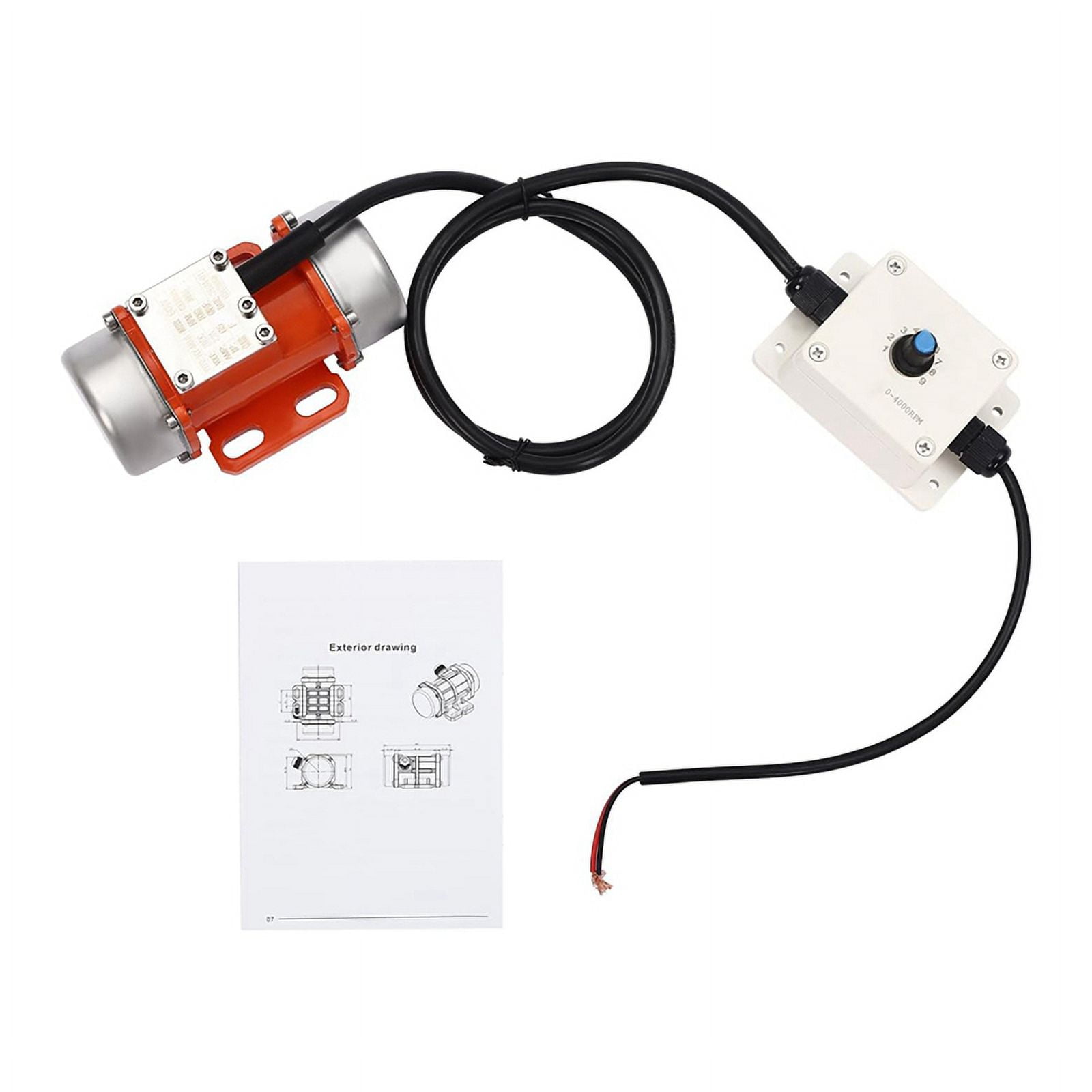 60W DC24V Electric Vibration Motor with Speed Controller Brushless High-Speed Motor Alloy ...