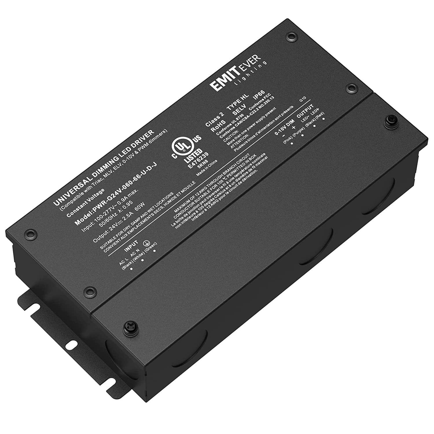 60W Dimmable LED Driver, 24V Triac Dimmable Power Supply, AC to DC ...