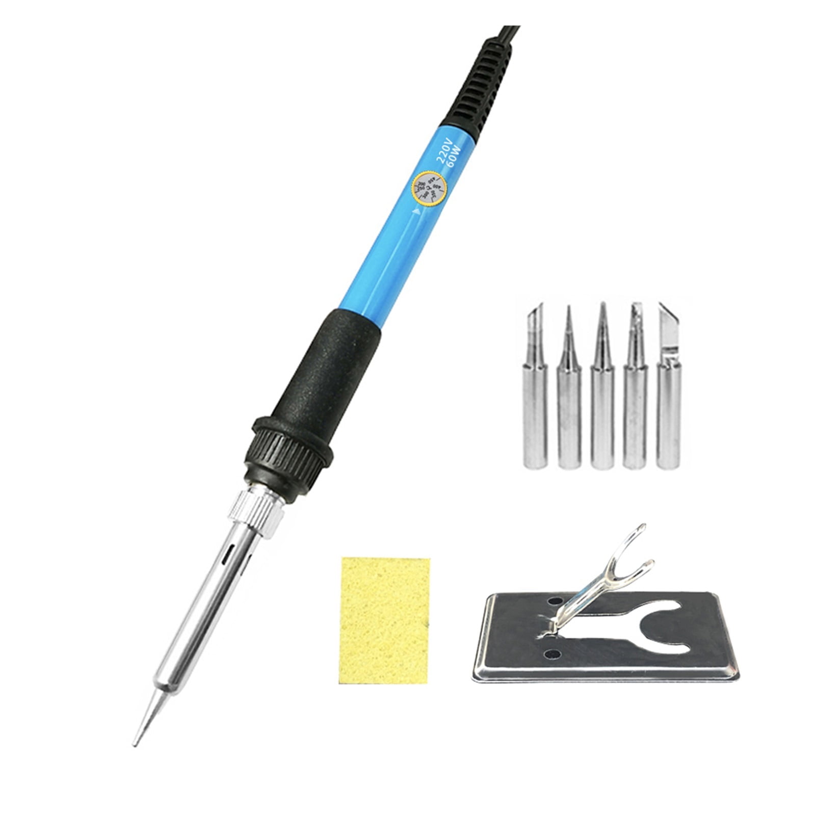 60W Electric Soldering Irons Kit Temperature Adjustable Soldering Iron Stand Cleaner Iron Tips ...