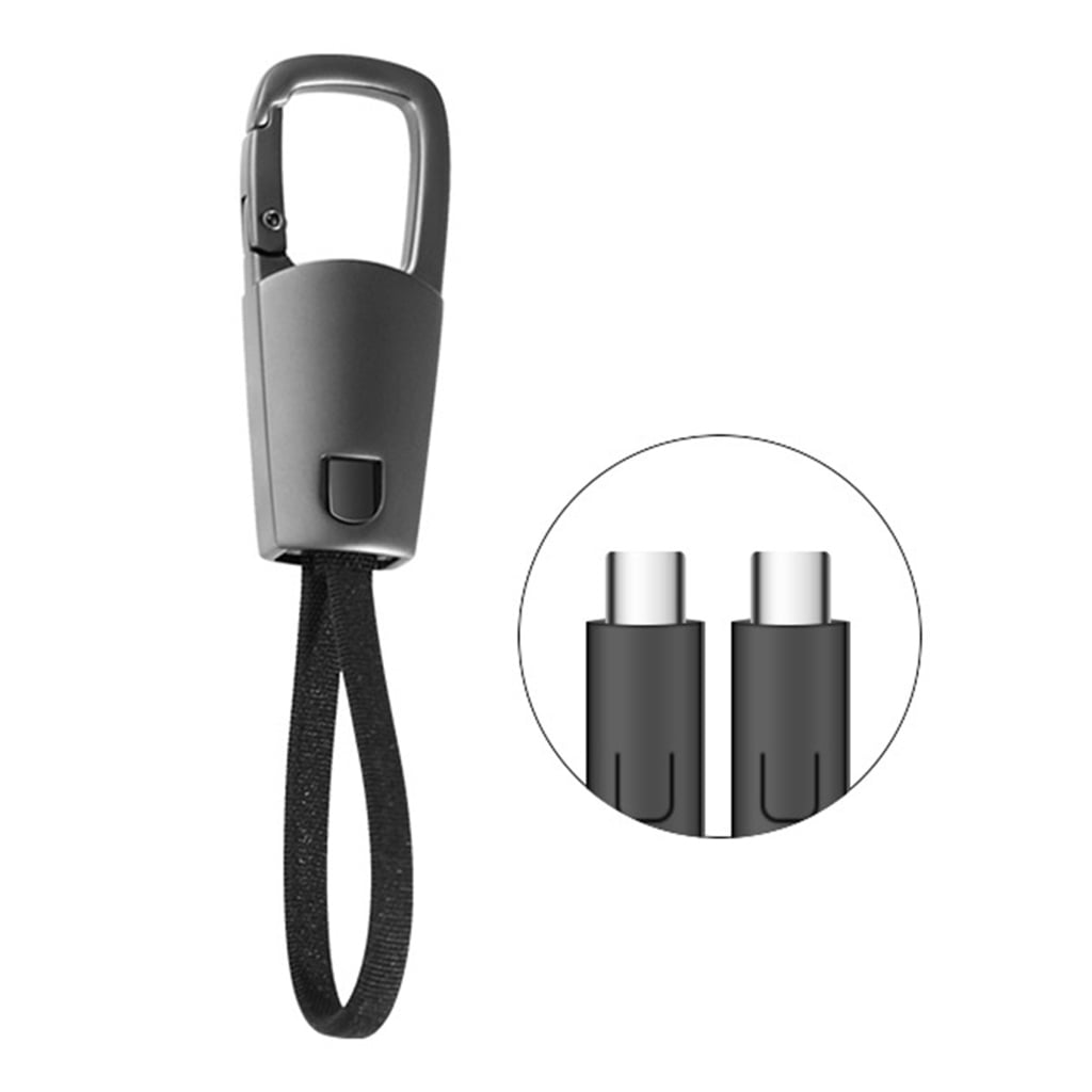60W Fast Charge Keychain Cable Type C Braided Nylon with Alloy Hook for ...