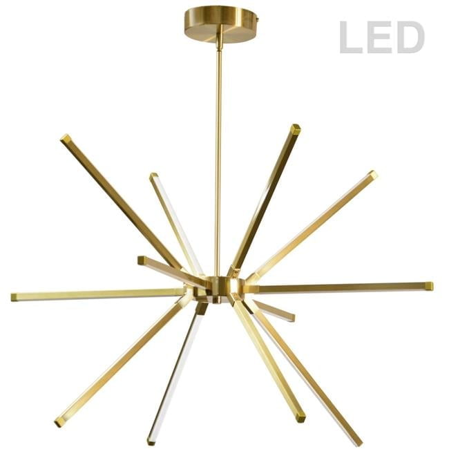 60W LED Chandelier, Aged Brass with White Acrylic Diffuser - Walmart.com