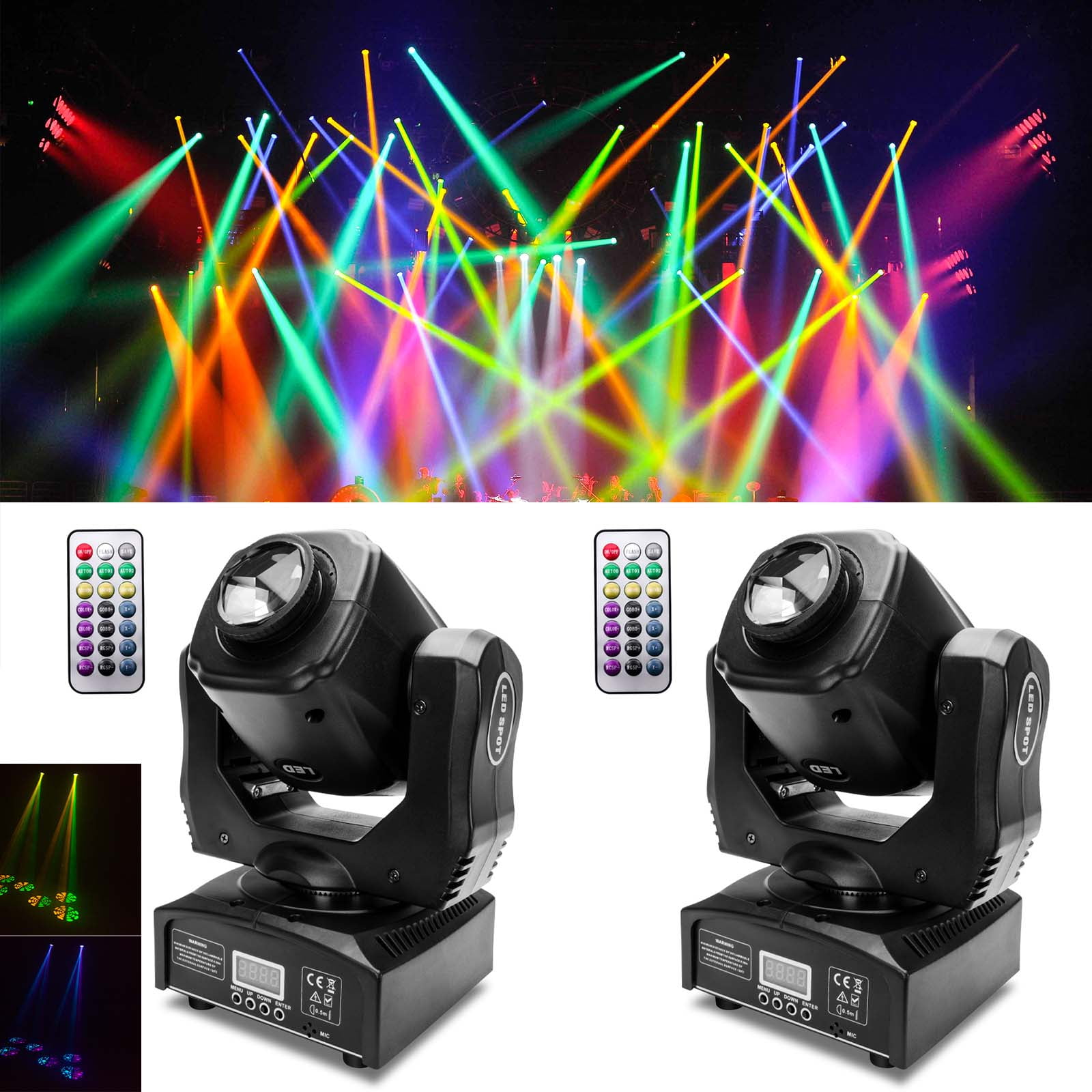 60W LED Moving Head DJ Light Gobo Beam Stage Lighting Sound/DMX/Remote ...