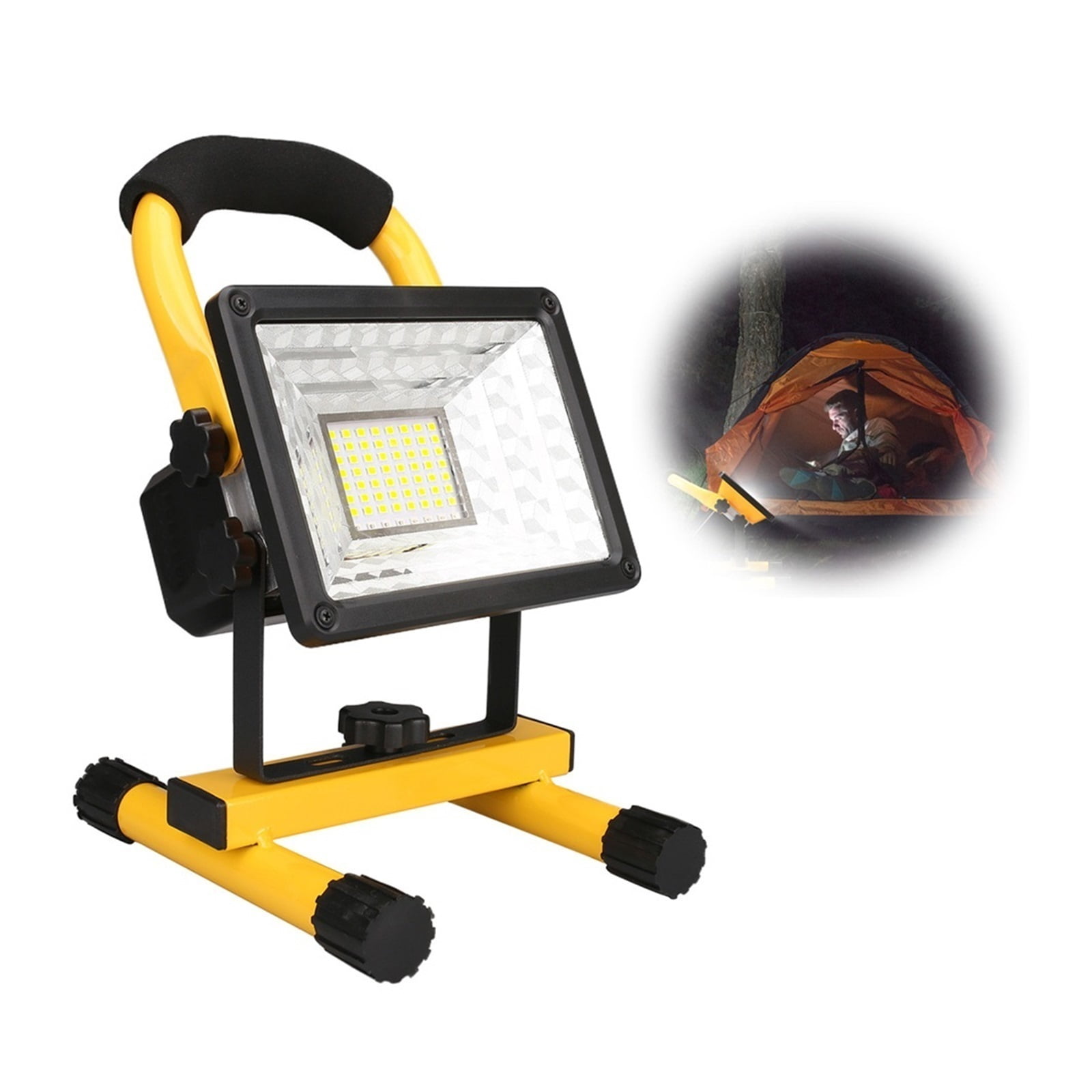 60W LED Portable Rechargeable Floodlight Waterproof Spotlight Battery ...