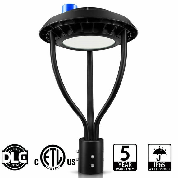 60W LED Post Top Lights with Photocell,5000K LED Circular Area Pole ...