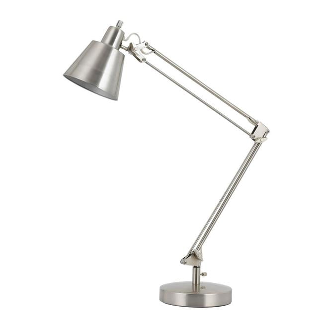 60W Metal Task Lamp with Adjustable Arms & Swivel Head, Silver - Set of ...