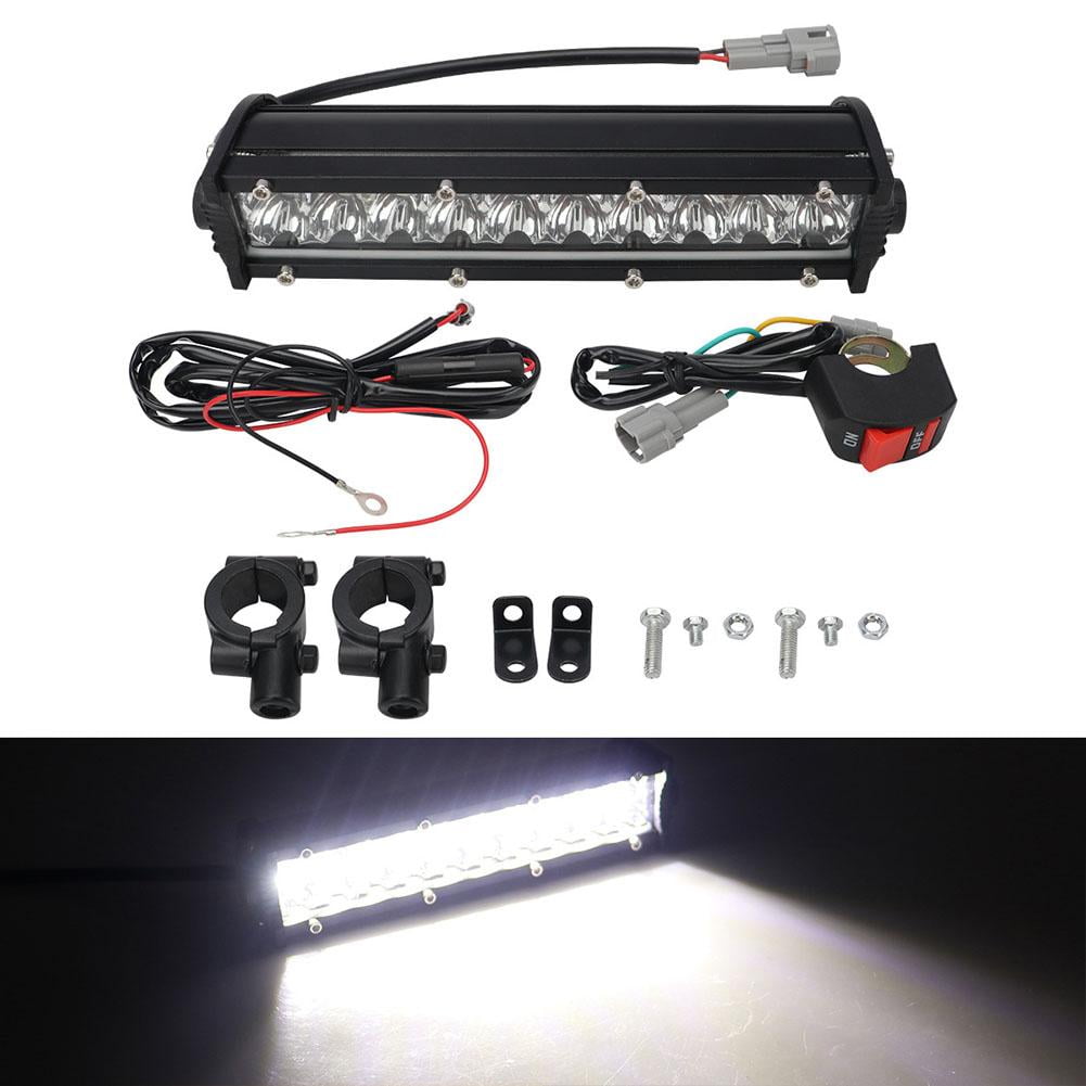 60W Motorcycle LED Headlight Light Bar Kit with Mounting Bracket Switch ...