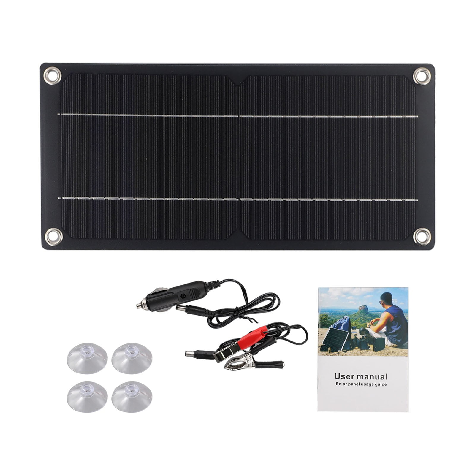 60W Solar Panel Kit 12V Trickle Battery Charger With Single Crystal ...
