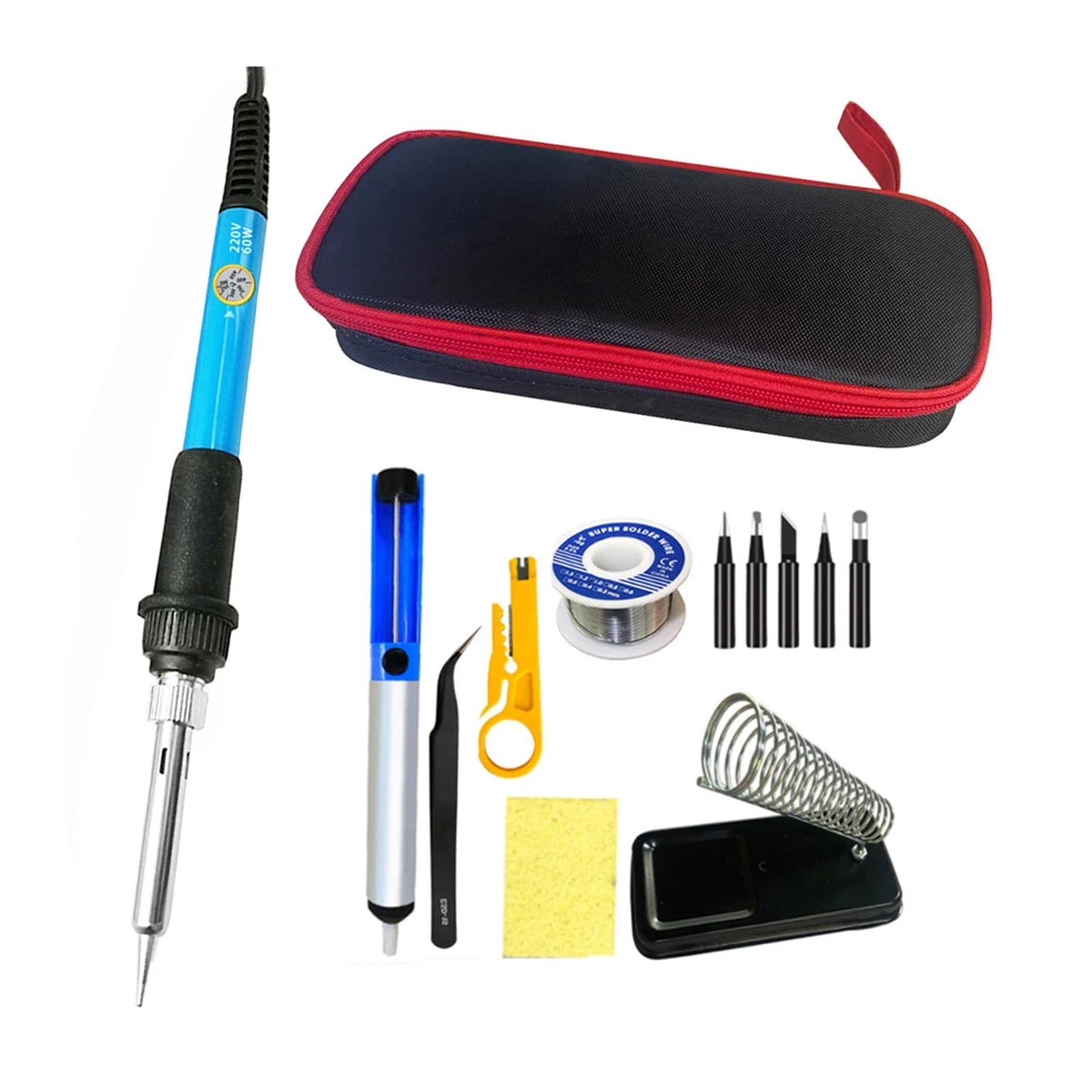 60W Soldering Iron Adjustable Temperature Electric Solder Iron Rework Station Mini Handle Heat ...