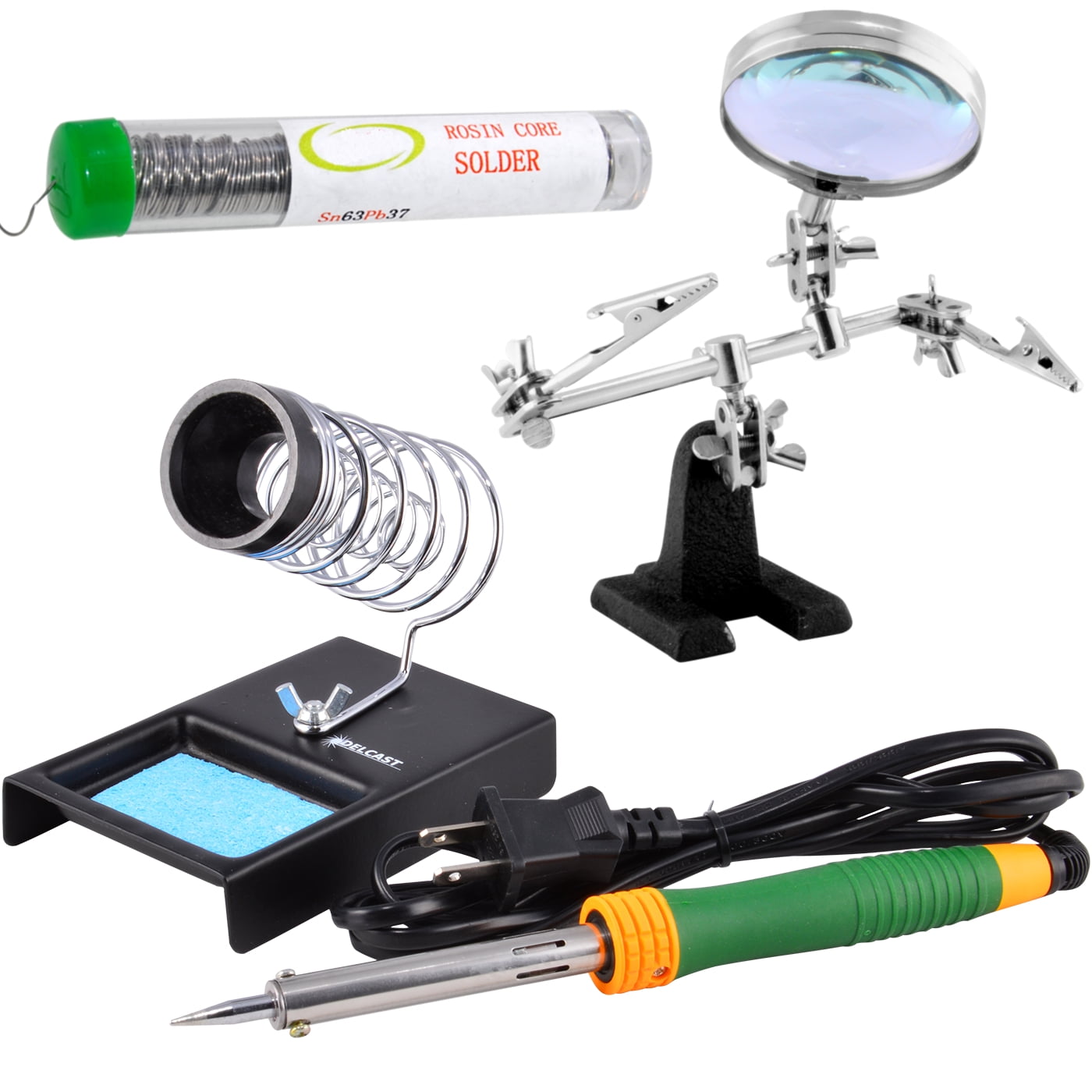 60W Soldering Iron Tool Kit with Soldering Iron Stand, Helping Hands ...