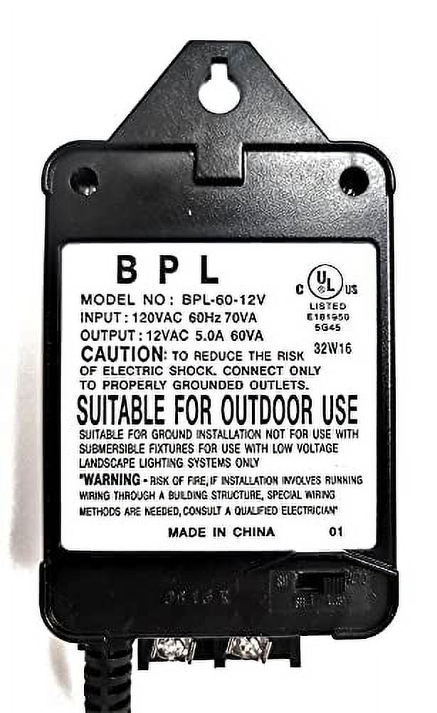 60W Transformer 120V Volt AC to 12V Volt LED & Halogen - Low Voltage ...