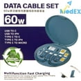 60W Travel Charger Set – 6-in-1 Multi USB Cable Kit with Case | Type-C ...