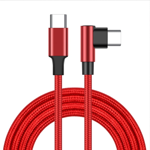 60W USB C Charging Cable Right Angled Design Nylon Braid For Fast ...