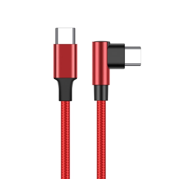 60W USB C Charging Cable Right Angled Design Nylon Braid For Fast ...