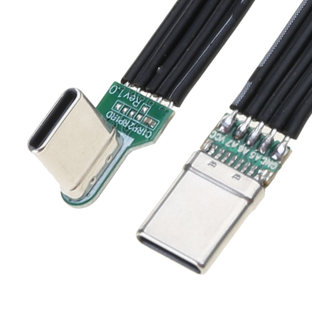 60W USB C Male to USB C Female 90 Degree Extended Link Cable Fast ...