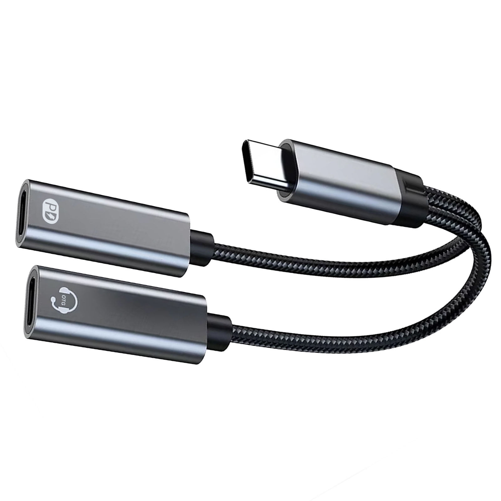 60W USB C Splitter 2 in 1 USB C to Double USB C Sound Charging Adapter ...