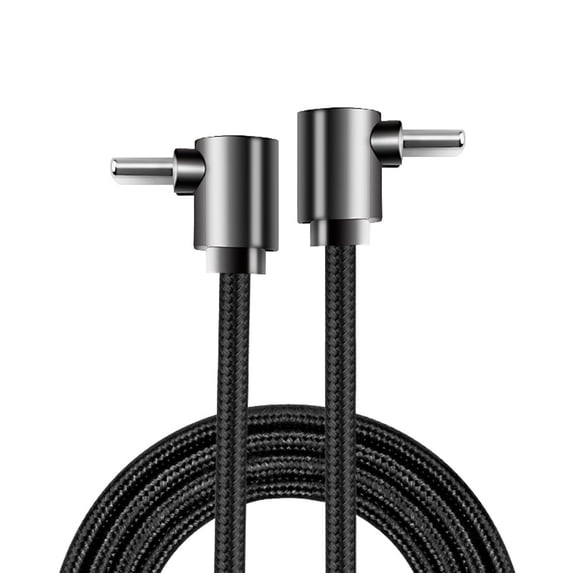 60W USB C To USB C Cable Nylon Braided 90 Degree Elbow Fast Charging ...