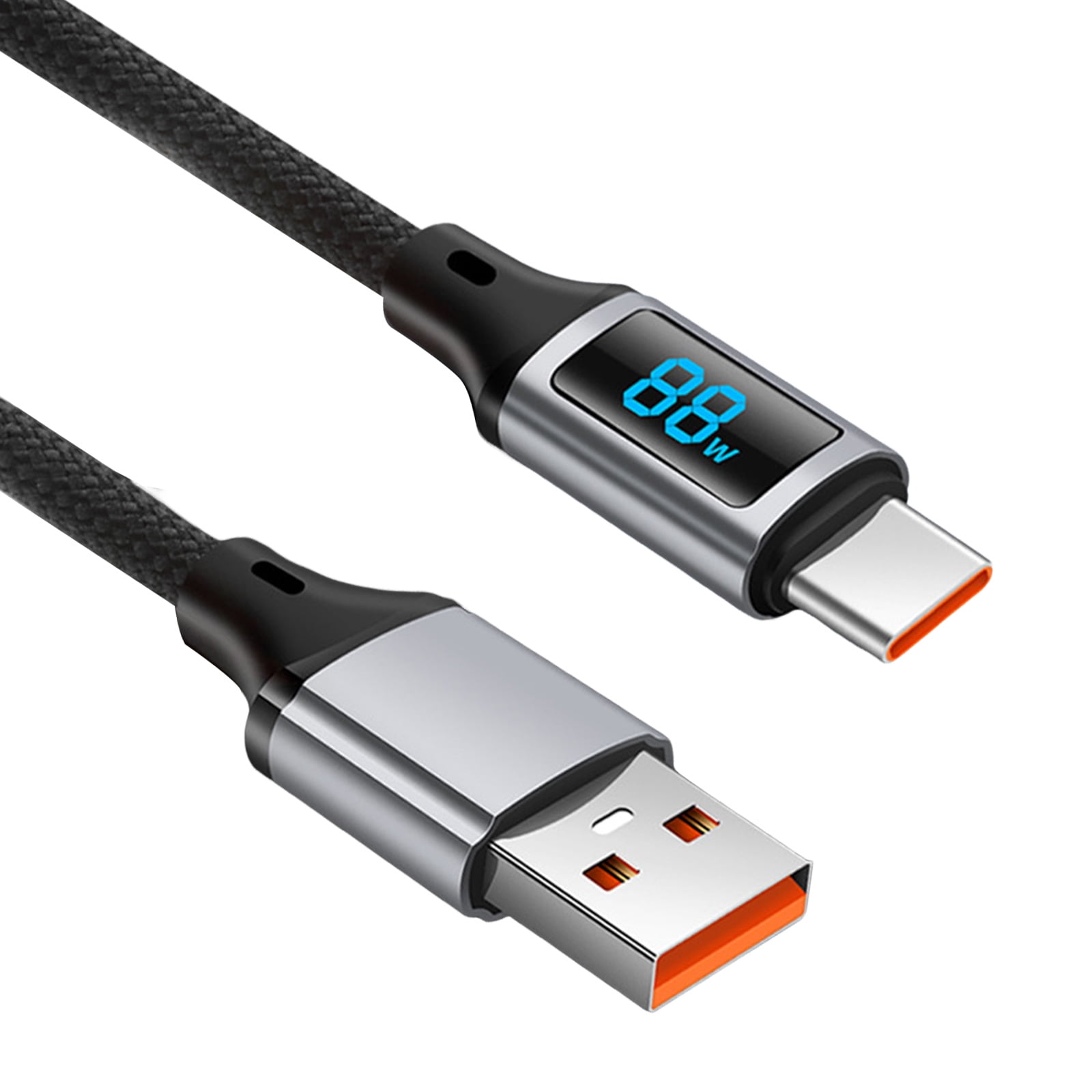 60W USB Cable Builting In LED Power Display Fast Charging Nylon and ...