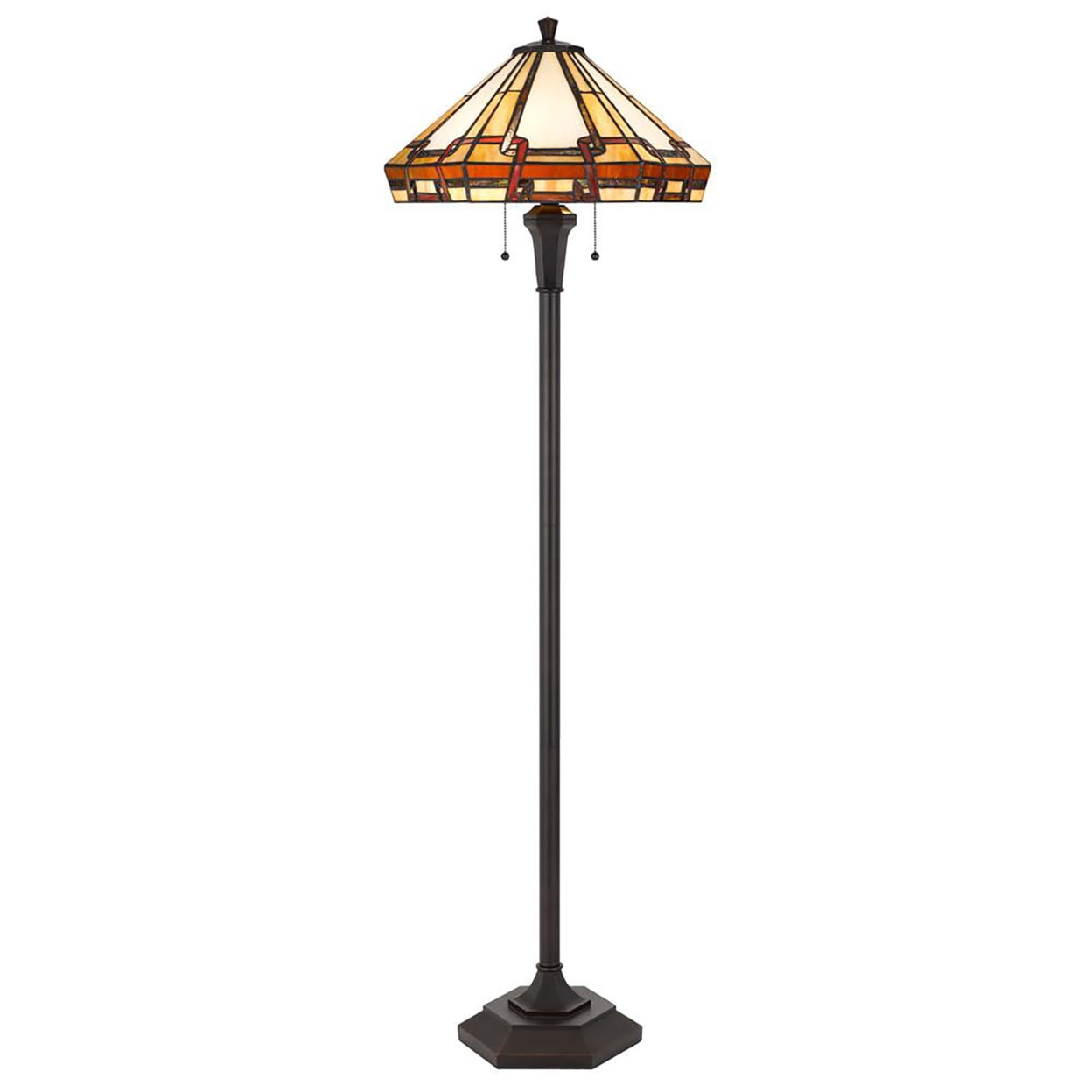 60W X 2 Tiffany Table Lamp With Pull Chain Switch With Metal And Resin ...