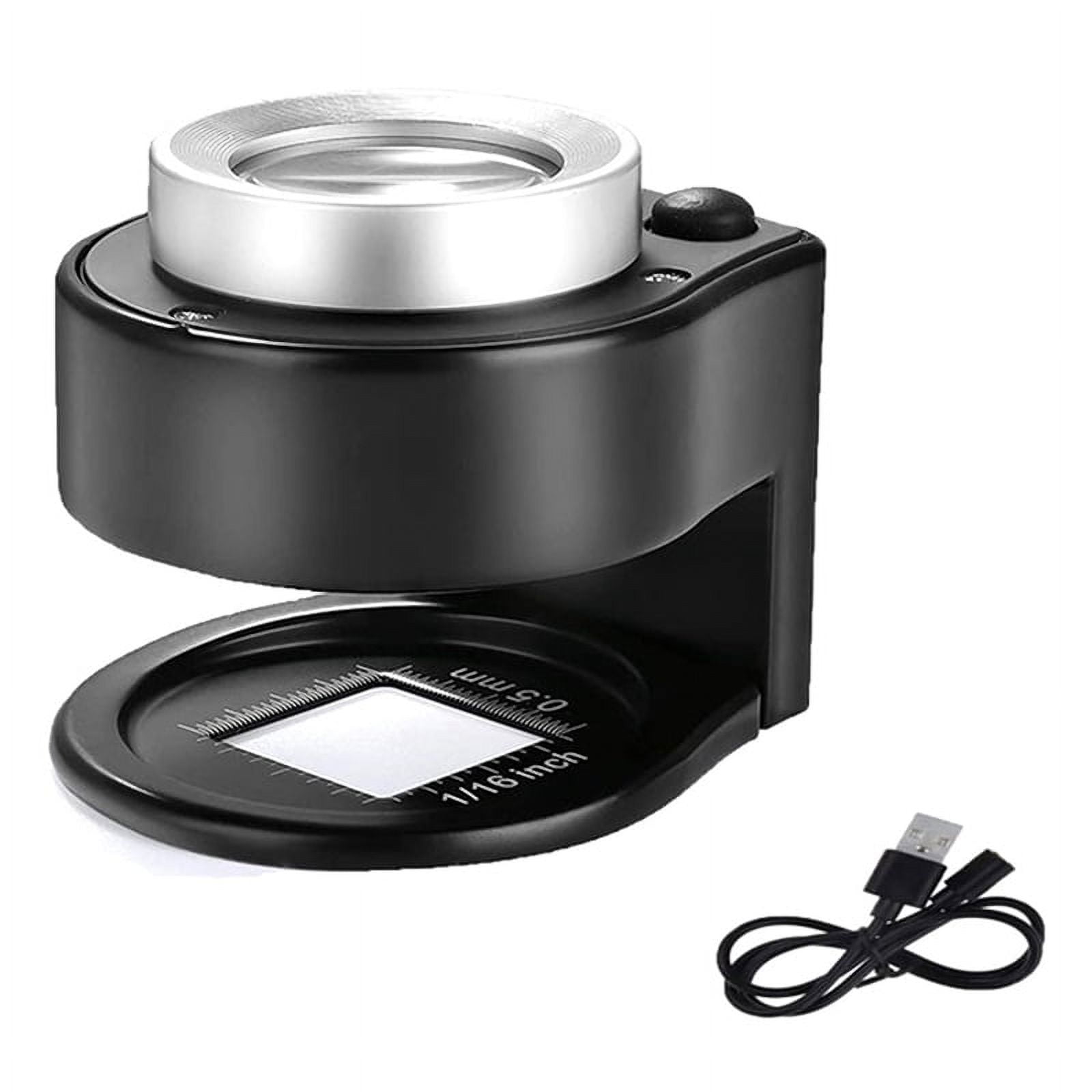 60X Double Layer Optical Magnifying Glass 395Nm Handheld Magnifier ...