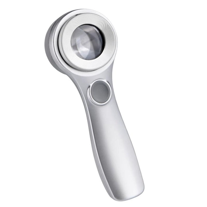 60X Handheld Magnifying Glass Uv Light Rechargeable Led Illuminated ...
