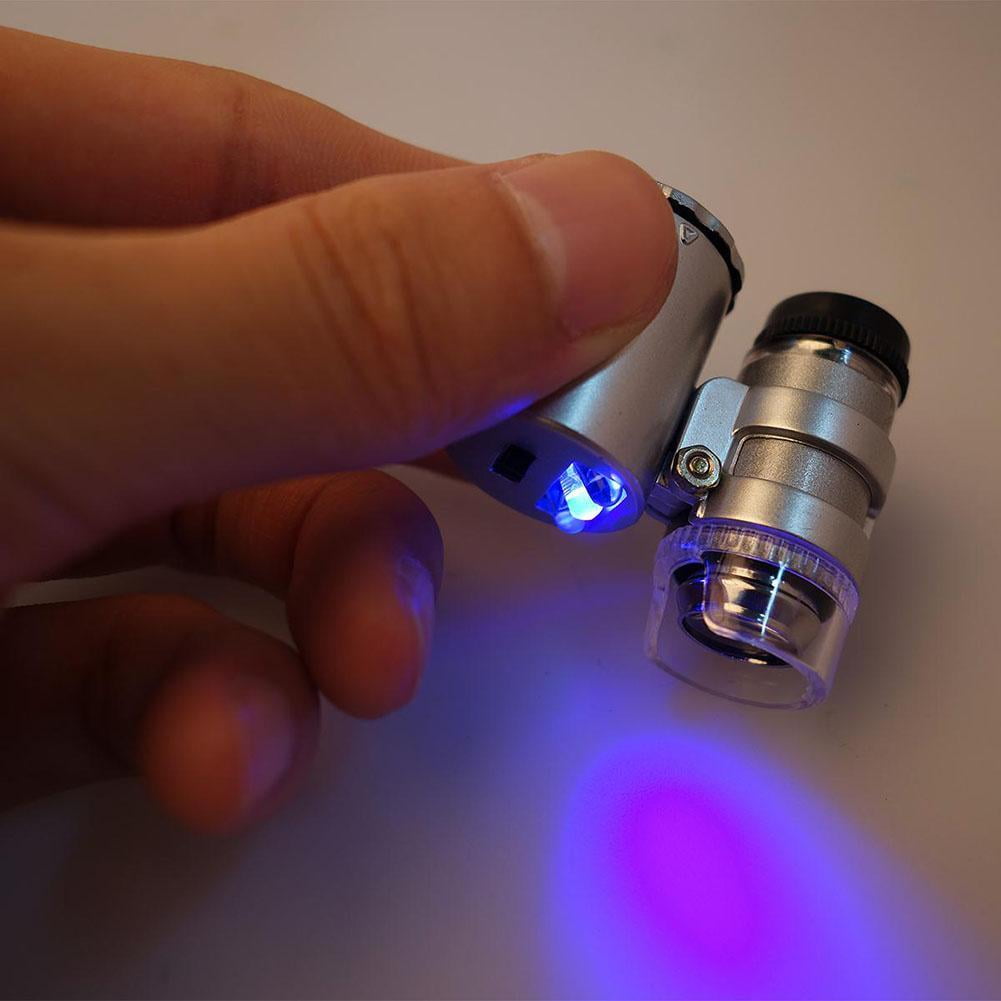 60X Magnifying Loupe Jewelry Jewelers Poet Magnifier Eye LED Loop Light ...