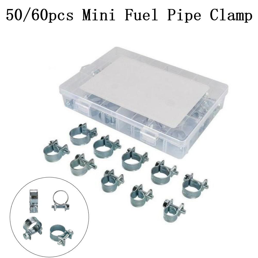 60X Mini Hose Clips Nut And Bolt Fuel Line Clamps Petrol Pipe Diesel ...