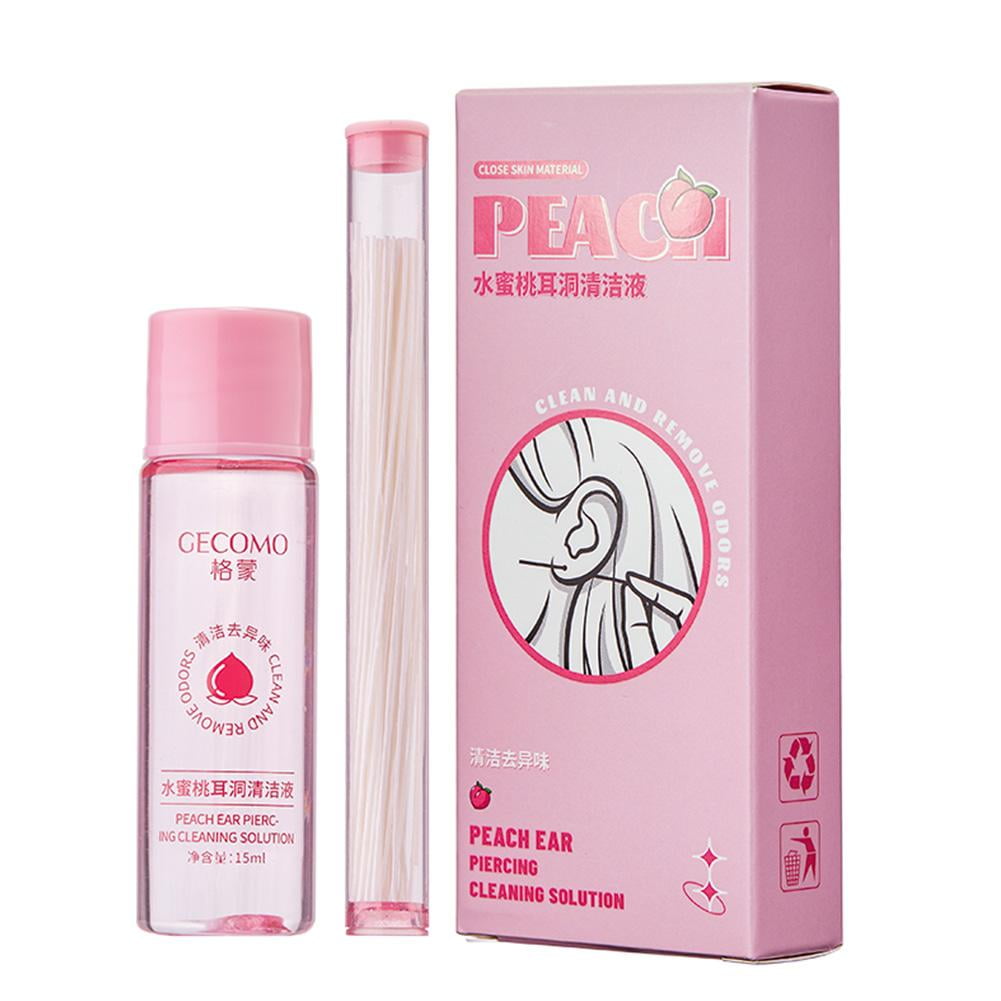 60X Pierced Ear Cleaning Set Peach Ear Piercing Cleaning New Ear ...