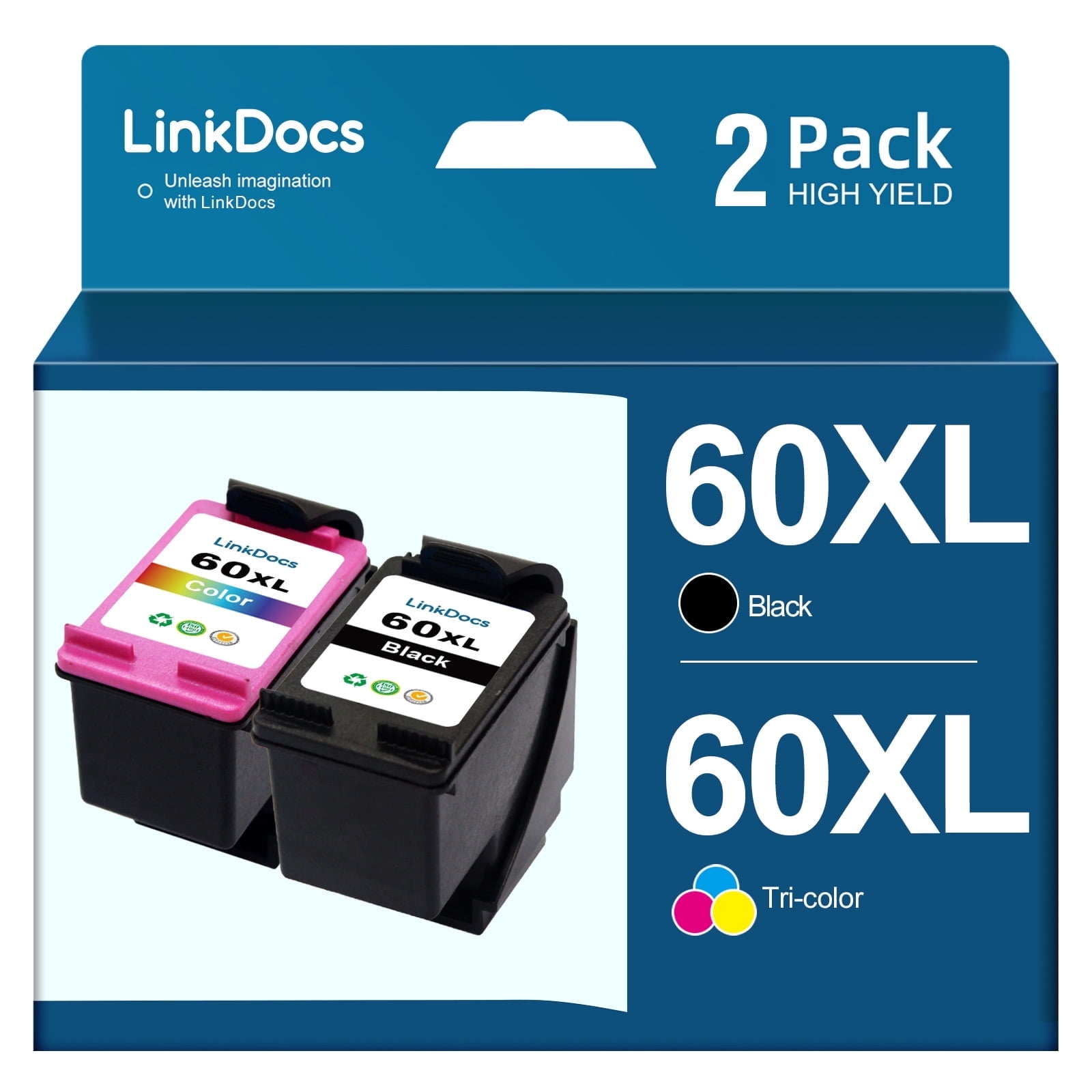 60XL Ink Cartridge Compatible for HP 60 XL 60XL Ink Cartridge Combo ...