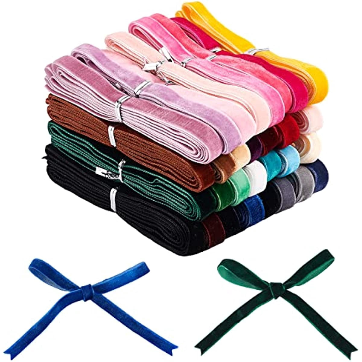 60Yds 3/8inch Single Face Velvet Ribbon 30 Colors Satin Ribbon ...