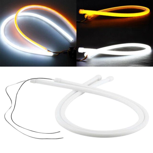 60cm/24" LED Switchback DRL Tube Strip Light Amber Sequential Flow Turn ...