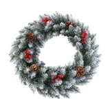 60cm Artificial Flower Christmas Wreath - LED Lightstrip Decor for Door ...