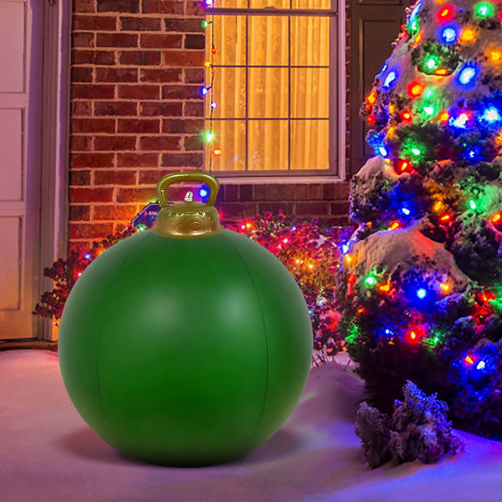 60cm Inflatable Christmas Ball, Outdoor PVC Holiday Decoration, Lawn ...