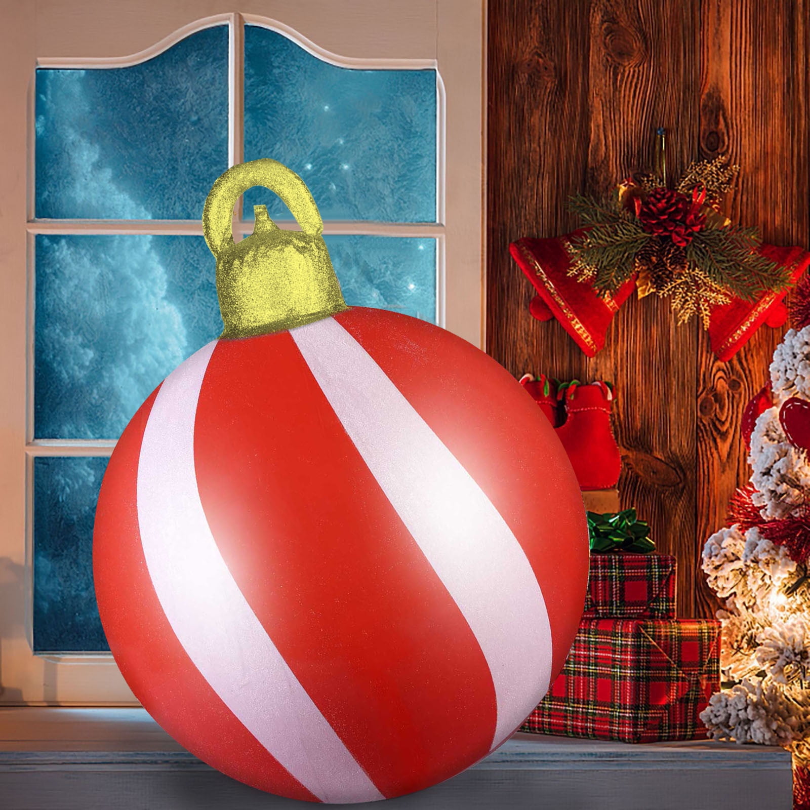 60cm Large Inflatable Christmas Ball, Outdoor Holiday Decorations, PVC ...