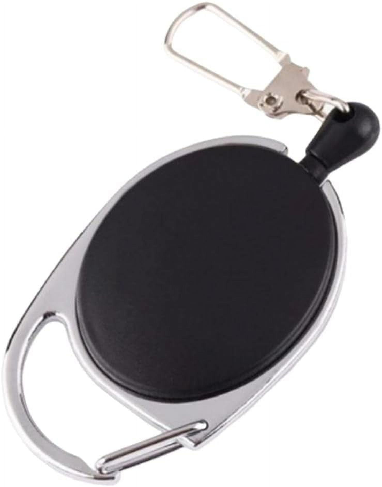 60cm Retractable with Carabiner Belt Clip and Key Ring for Key Keychain ...