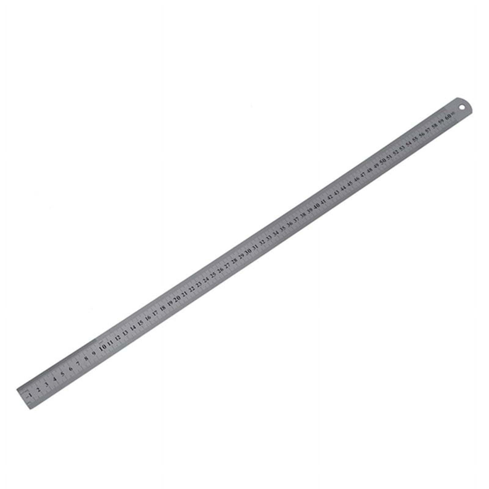 60cm Stainless Metal Measuring Straight Ruler,1 x Straight Ruler,Silver ...