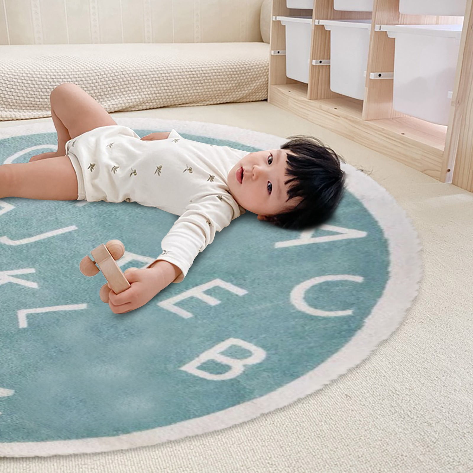 60cm The Round 26 Letter Carpet Playroom Rug Parent Kid Interactive ...