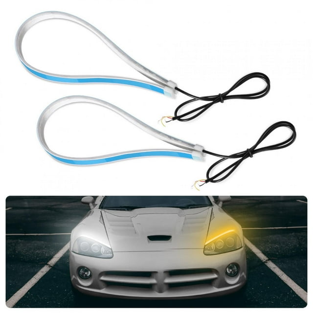60cm Ultra Thin Car Soft Tube LED Strip Daytime Running Light Turn ...