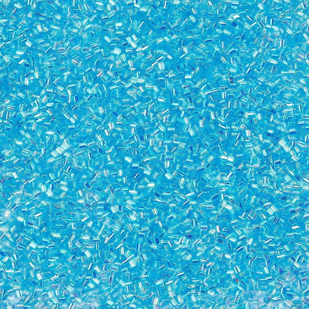 60g Light Blue Bingsu Beads 3mm Straw Tube Beads Iridescent Crispy ...