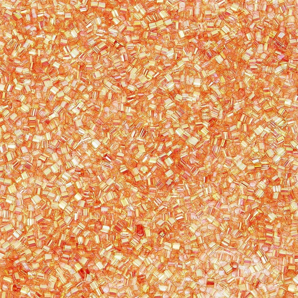 60g Light Salmon Bingsu Beads 3mm Straw Tube Beads Iridescent Crispy ...