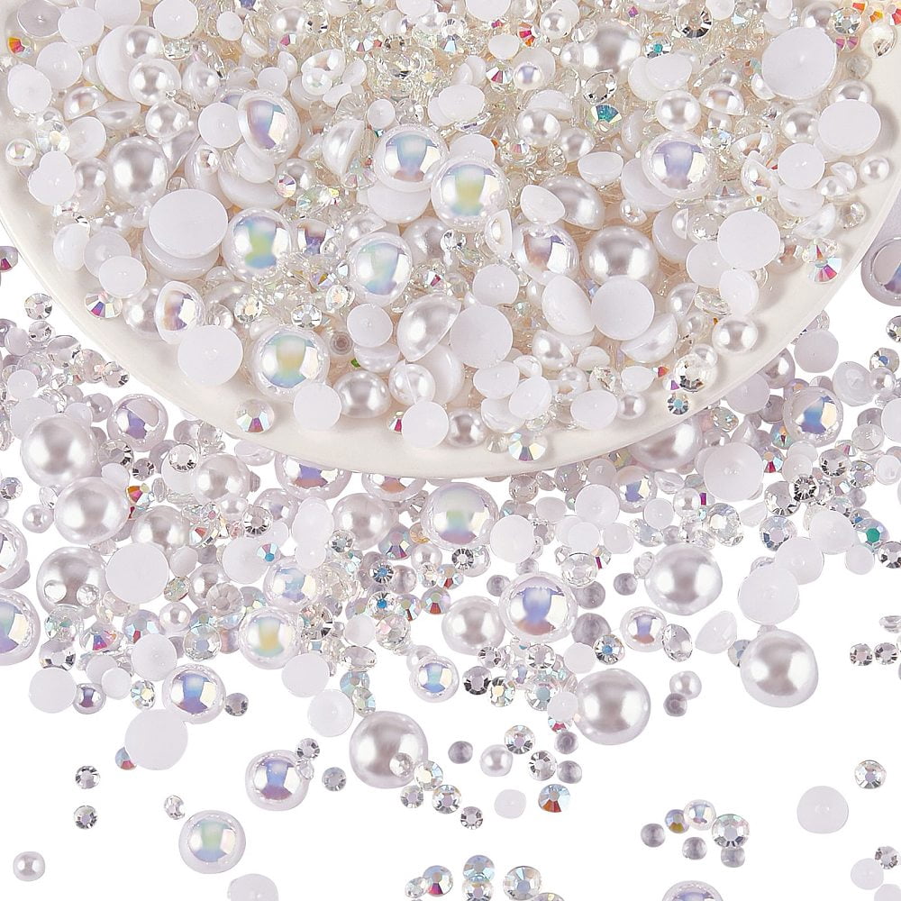 60g Resin patch multi size mixed pearl patch DIY jewelry accessories(2 ...