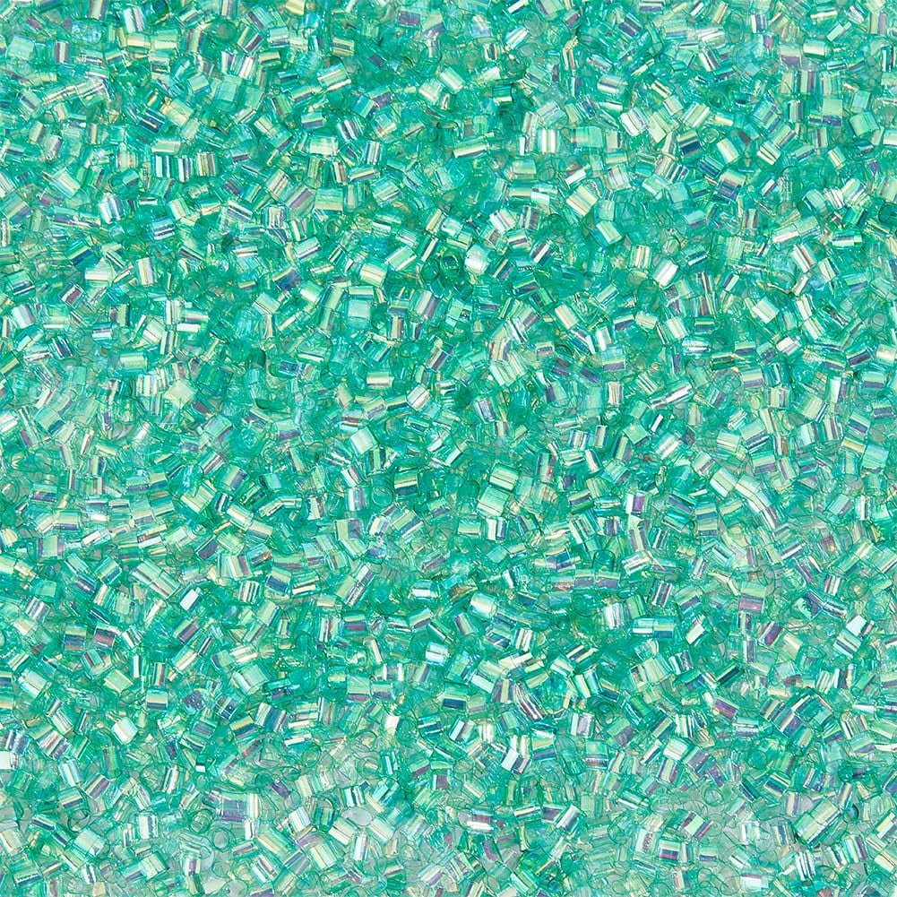 60g Turquoise Bingsu Beads 3mm Straw Tube Beads Iridescent Crispy ...