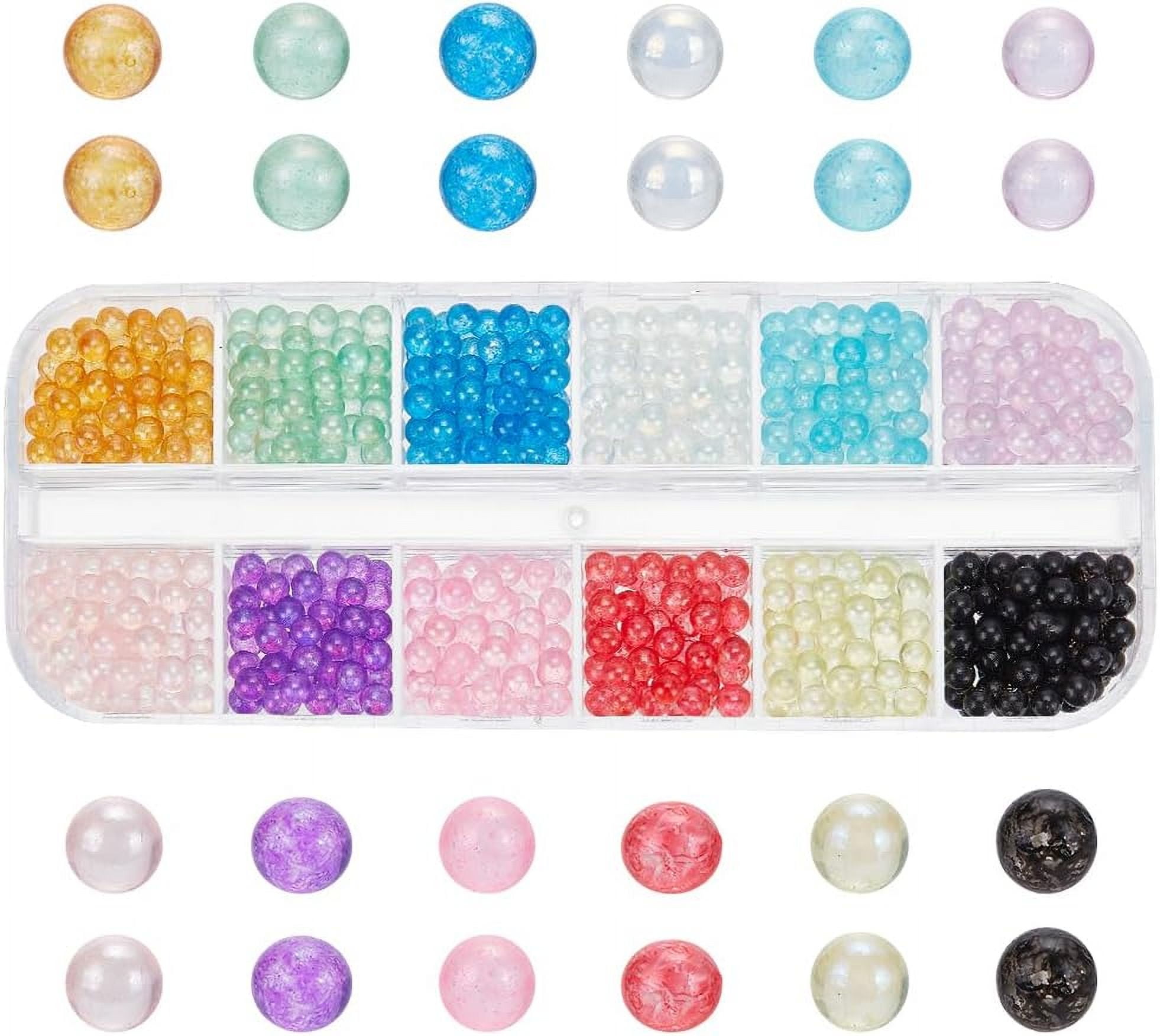 60g UV Resin Beads No Hole Beads 3.5~4mm Round Glass Beads Tiny Beads ...