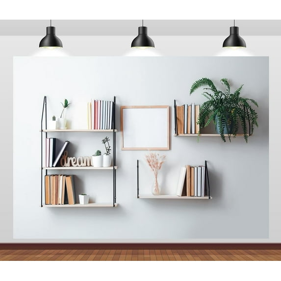 60in*90in Fabric Bookshelf Backdrop Interior Shelves with Books and ...