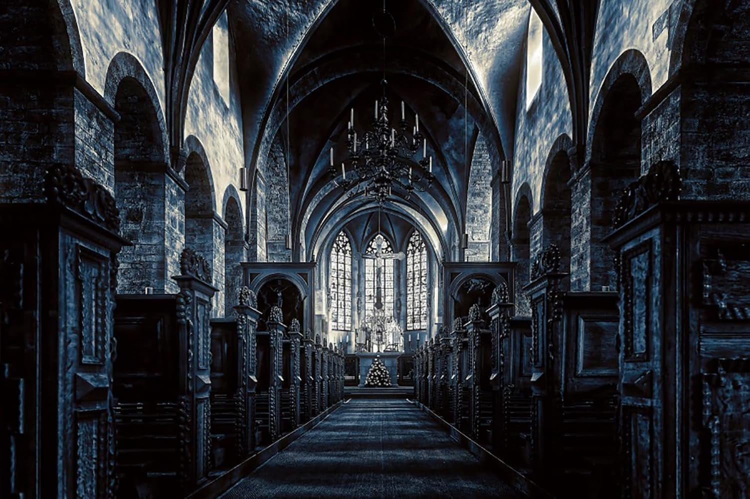 60in*90in Halloween Backdrop, Horror Spooky Castle Background Dark ...