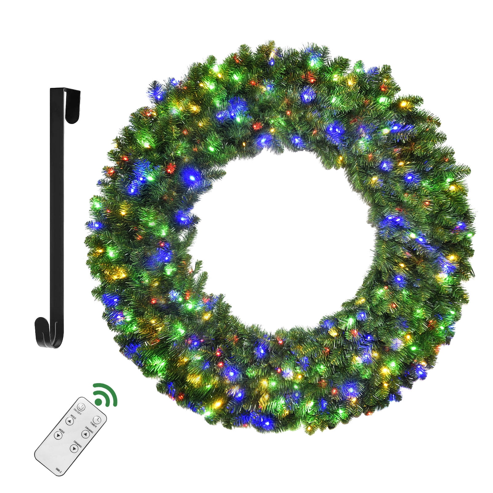 60in Large Christmas Wreath - HOYECHI Lighted Wreaths Holiday Decor ...