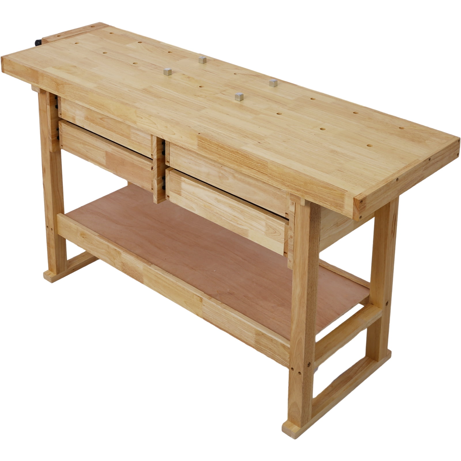 60in Workbench with 4 Drawers Wooden Workbench for Garage Workshop and ...