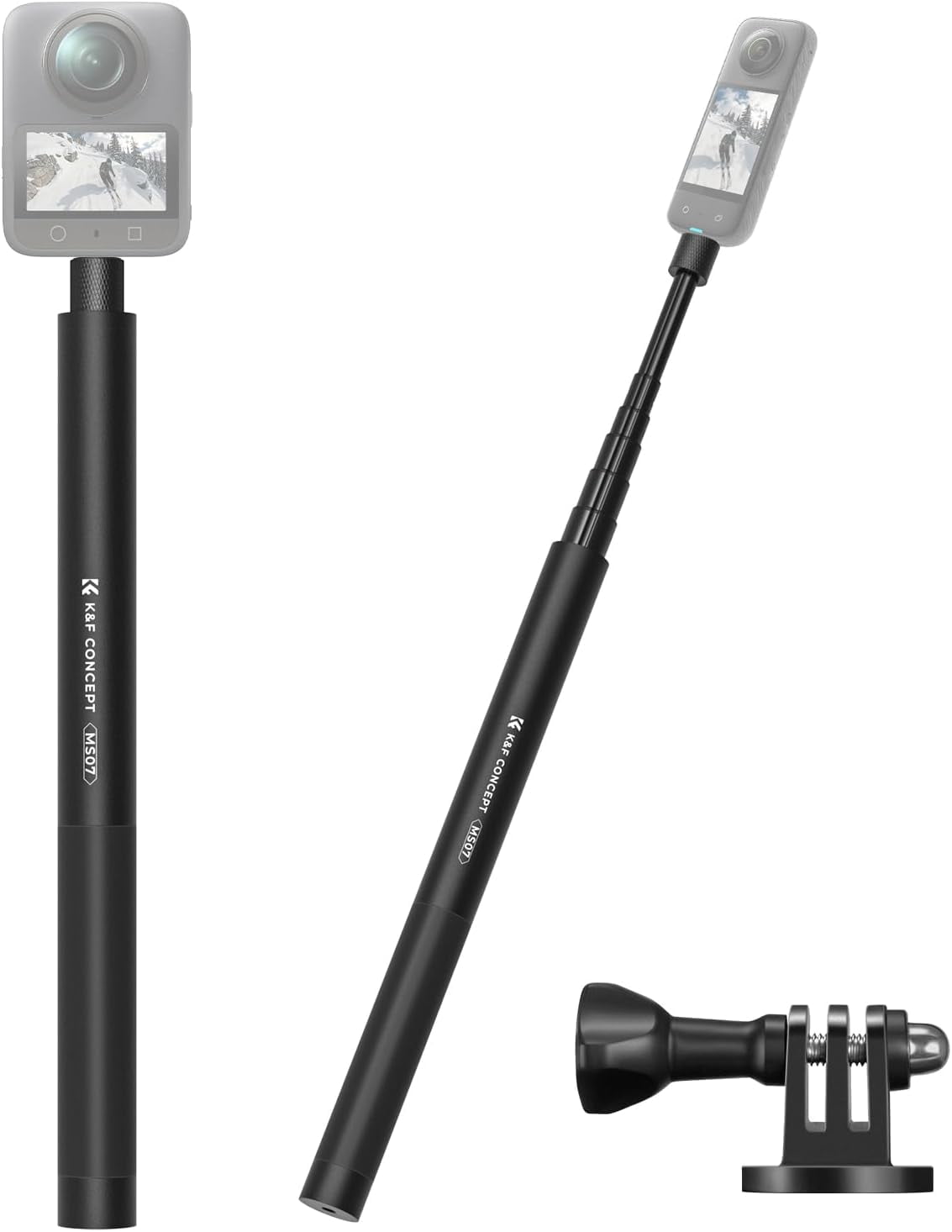 60inch/153cm Invisible , Extension Long Pole Compatible with Insta360 ...