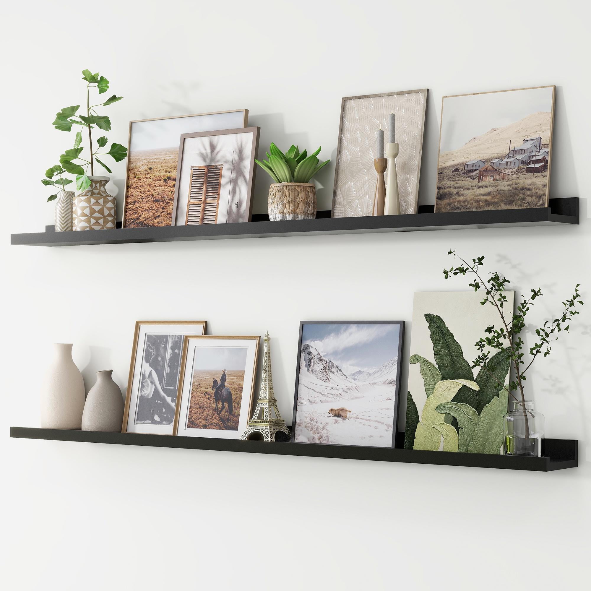 56inch Picture Ledge, Floating Shelves Wall Mounted Set of 2, Photo ...